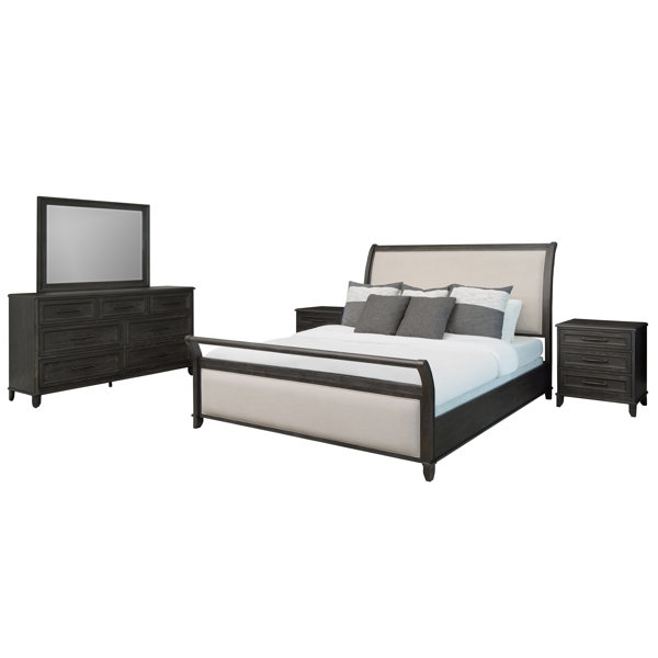 Birch Lane™ Temani 5 Pc Sleigh Bedroom Set Gray Wayfair